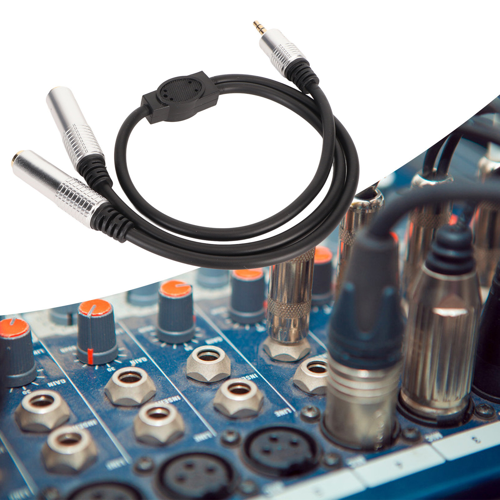 3.5mm to Dual 6.35mm Splitter Cable, 0.5 м, с высоким качеством передачи звука, для домашнего театра