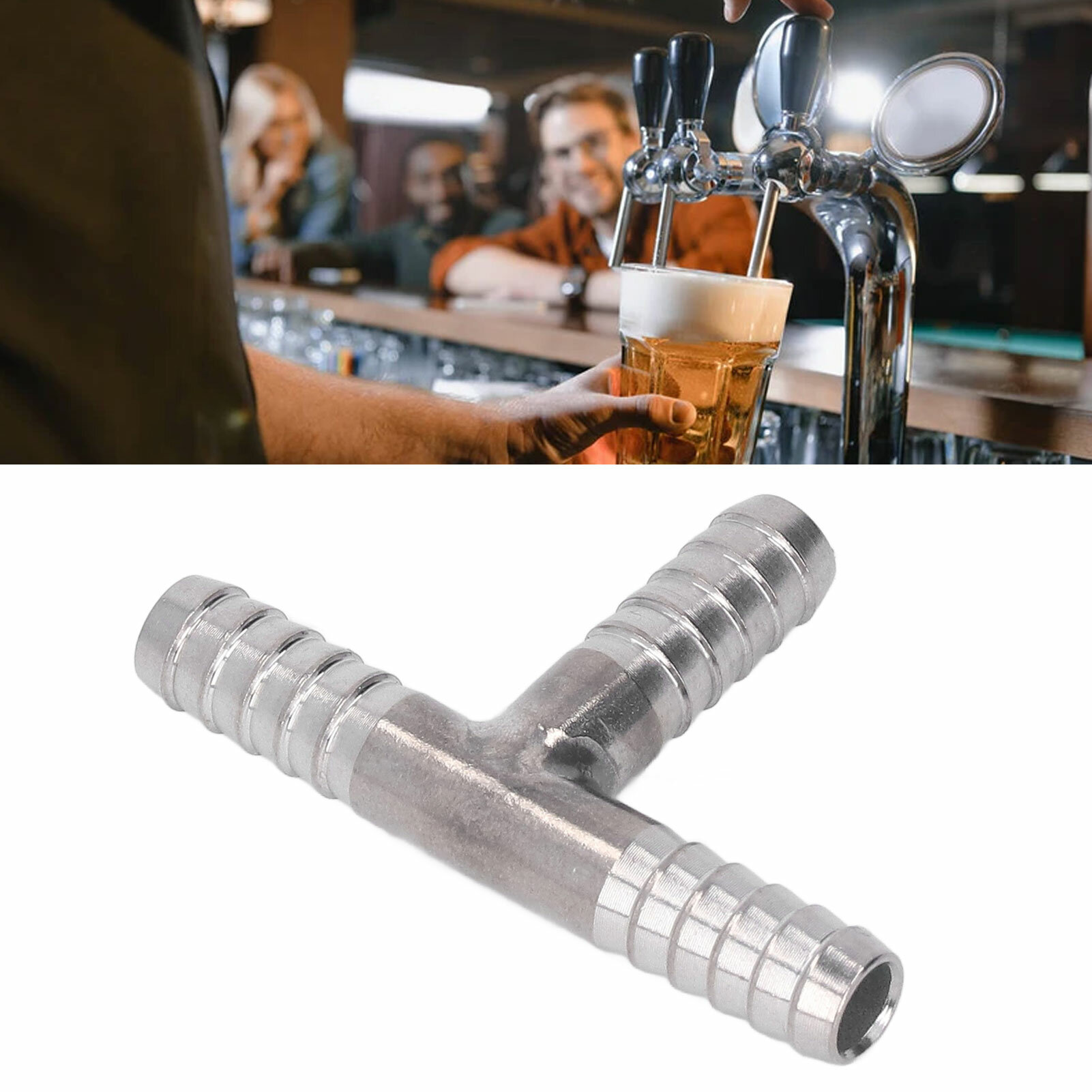 Тройник с зазубринами, 3-ходовой тройник из нержавеющей стали с хорошей герметизацией, прочный шланговый тройник с зазубринами для жидкого газа, диаметр 8 мм