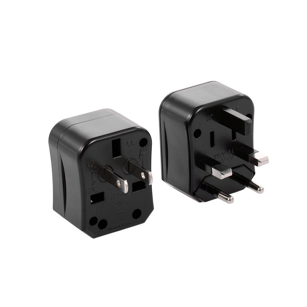Универсальный адаптер для путешествий World Travel Power Adapter многофункциональный адаптер для UK/US/EU/AU 150+ стран разъем (черный) размер 6*6*4.5 см вес 88 г в упаковке 7*7*5.5 см вес 99 г с инструкцией