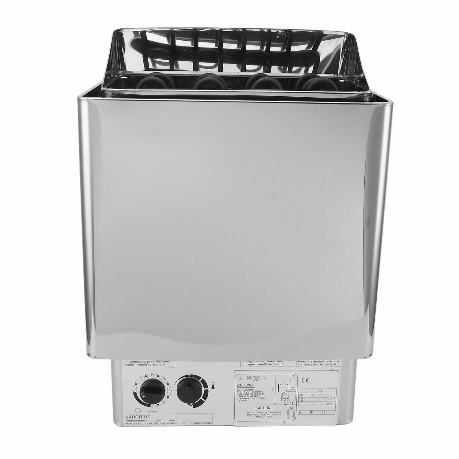 Обогреватель для сауны 6 кВт, нагревательная печь из нержавеющей стали, эффективное оборудование для сауны со встроенным контроллером, 110 В для отеля, спа, душевой.