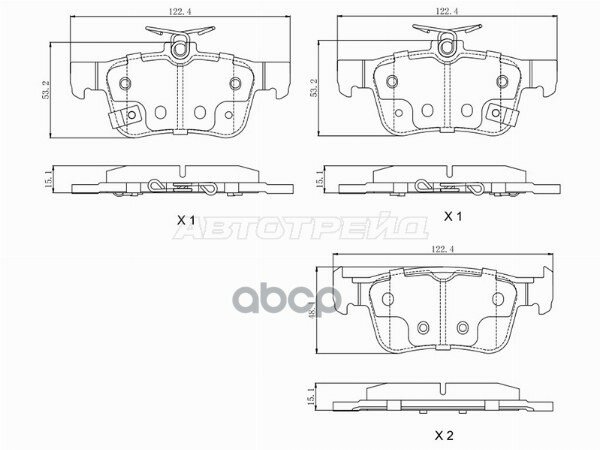 Колодки тормозные (Сзади) Honda Civic 15-19 / Changan CS55 17-24 Sat арт. ST-28-0218