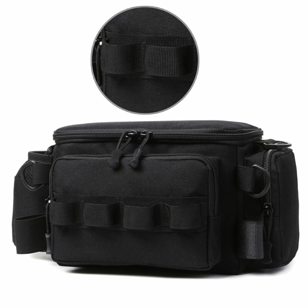 Сумка, рюкзак для рыбалки, охоты, Сумка через плечо для рыбалки - черного цвета, 1 шт.