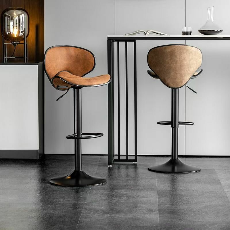 Современные и простые подъемные и вращающиеся барные стулья со спинками, используемые для легкой стойки регистрации класса люкс и высоких барных столов