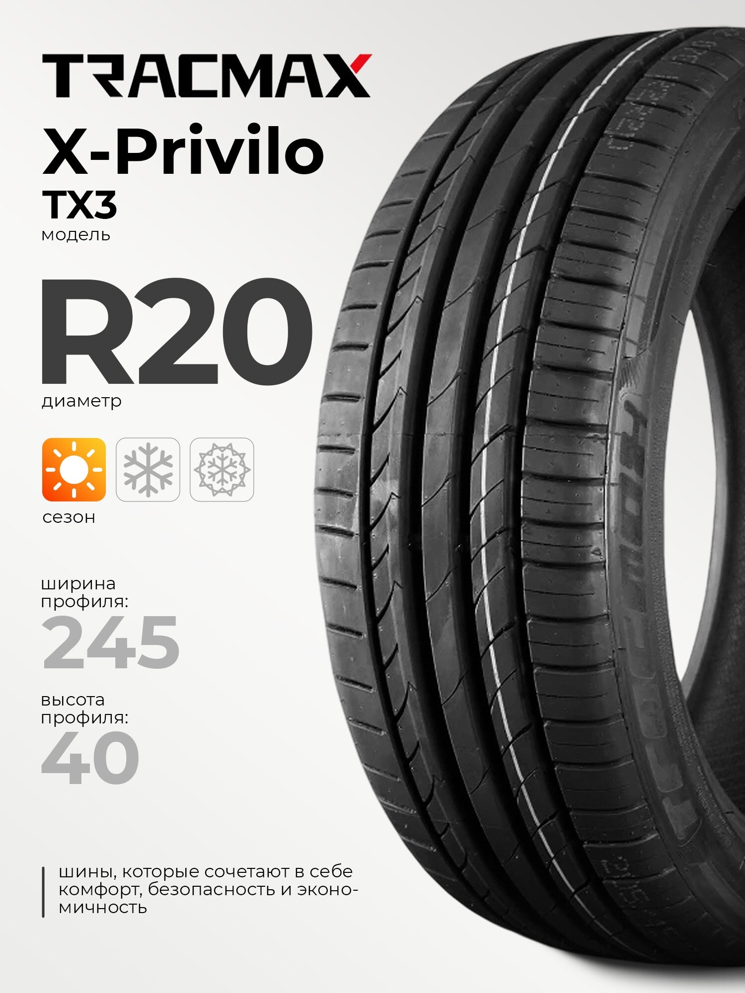Летние шины Tracmax X-Privilo TX3 245/40 R20, для легковых автомобилей