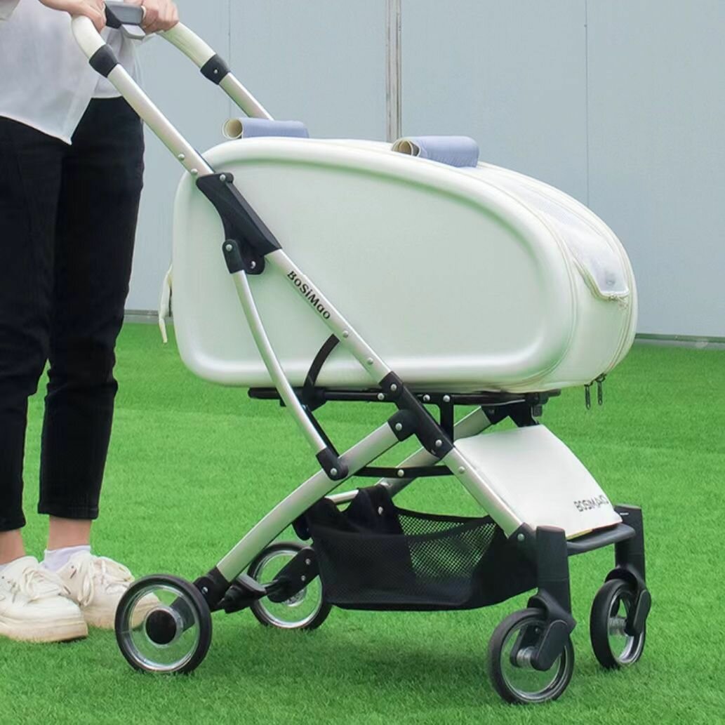 Высококачественная прогулочная коляска для маленьких и средних собак и кошек(15 кг), съемный, складной. Инвалидная коляска (тележка) для собак и кошек, белое