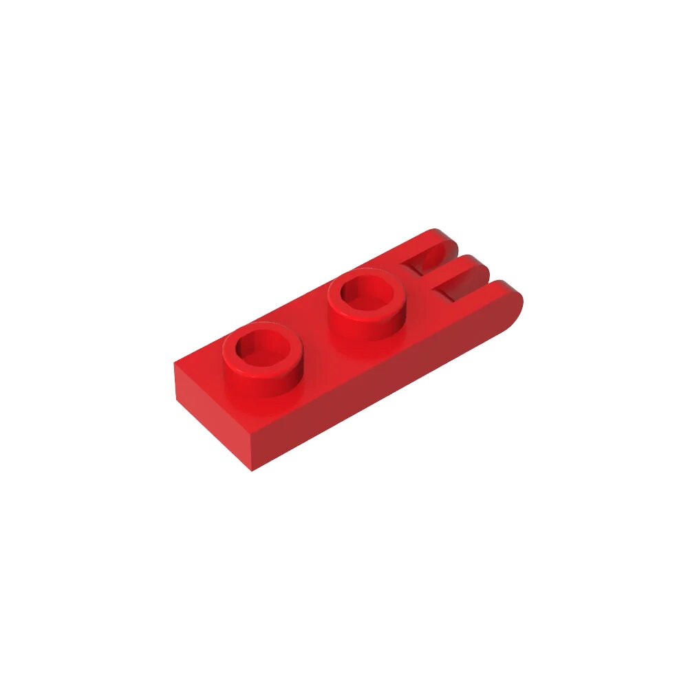 Красная пластина Gobricks 1x2 с 3 пальцами (010)