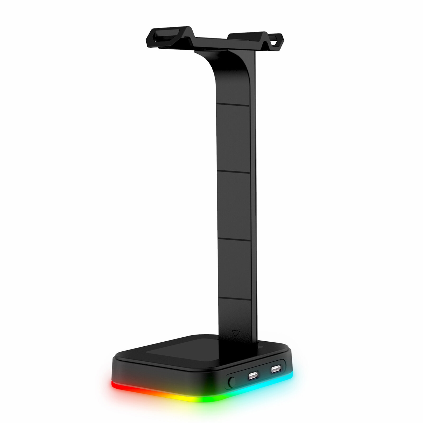 RGB Gaming Headphone Stand Headset Holder Hanger Rack With Charging Port Stable Base for All Over-Ear Headphones Black