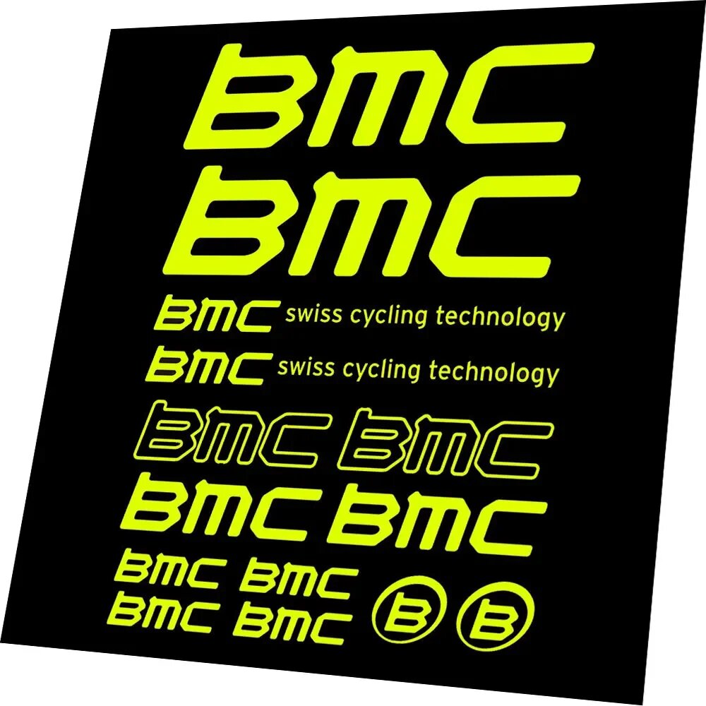 BMC велосипедная рама, наклейки Fluorescent Yellow