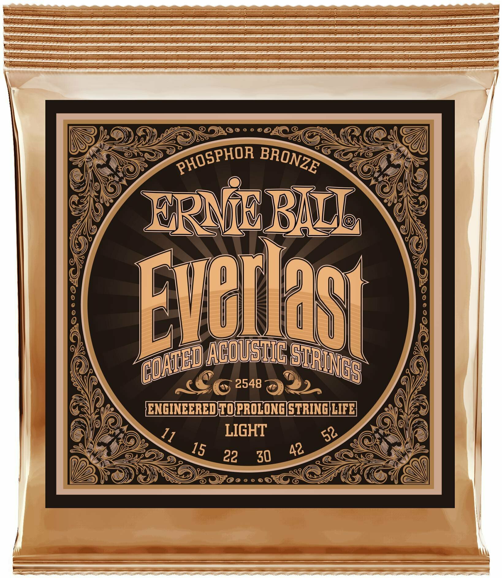ERNIE BALL 2548 Everlast Coated Phosphor Bronze Light 11-52 - Струны для акустической гитары