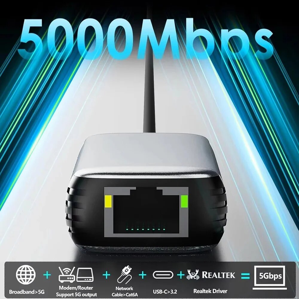 Ethernet-адаптер Kebidumei 5Gbps — фото 1