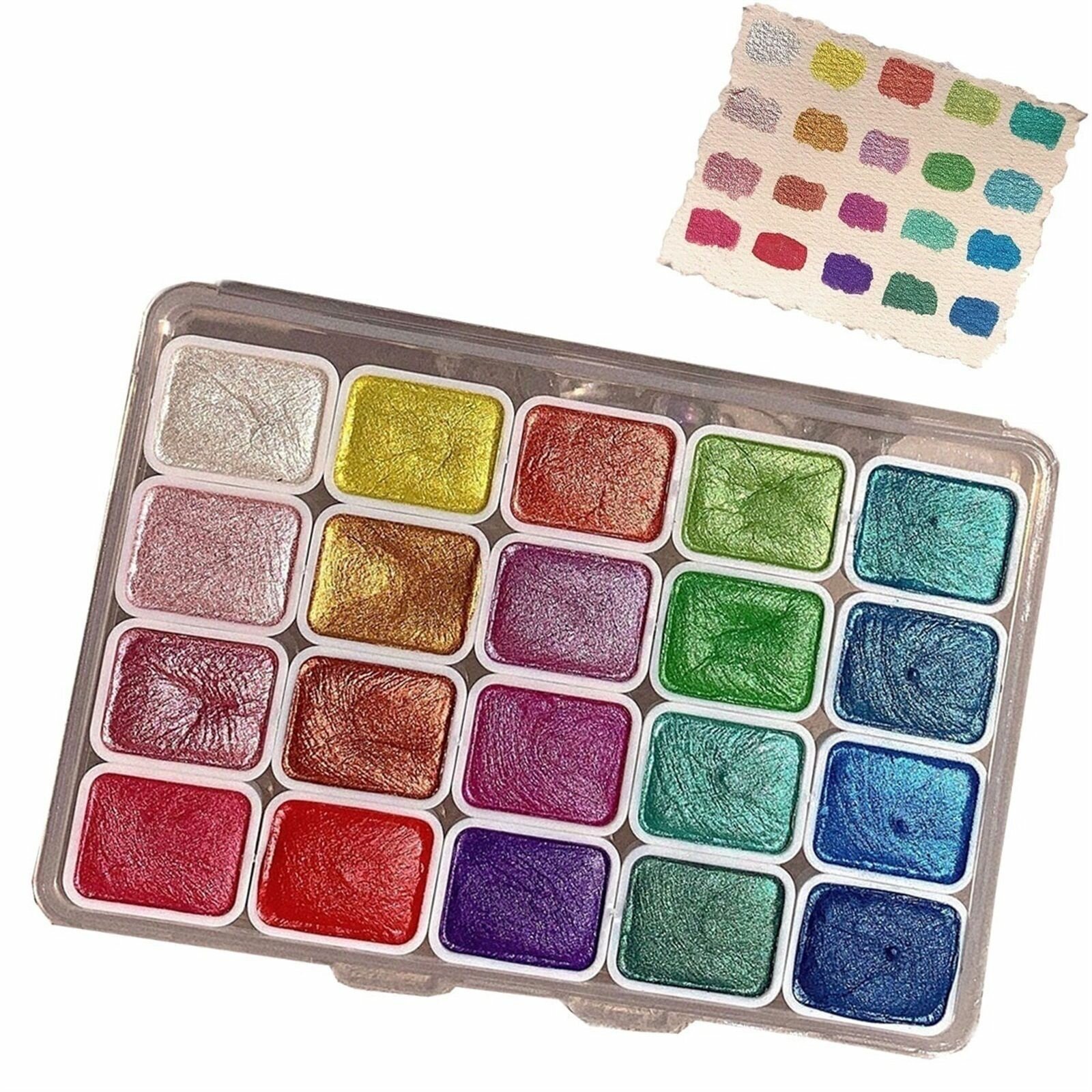 20 Цветов, Акварельная Краска, Однотонная Краска С Блестками