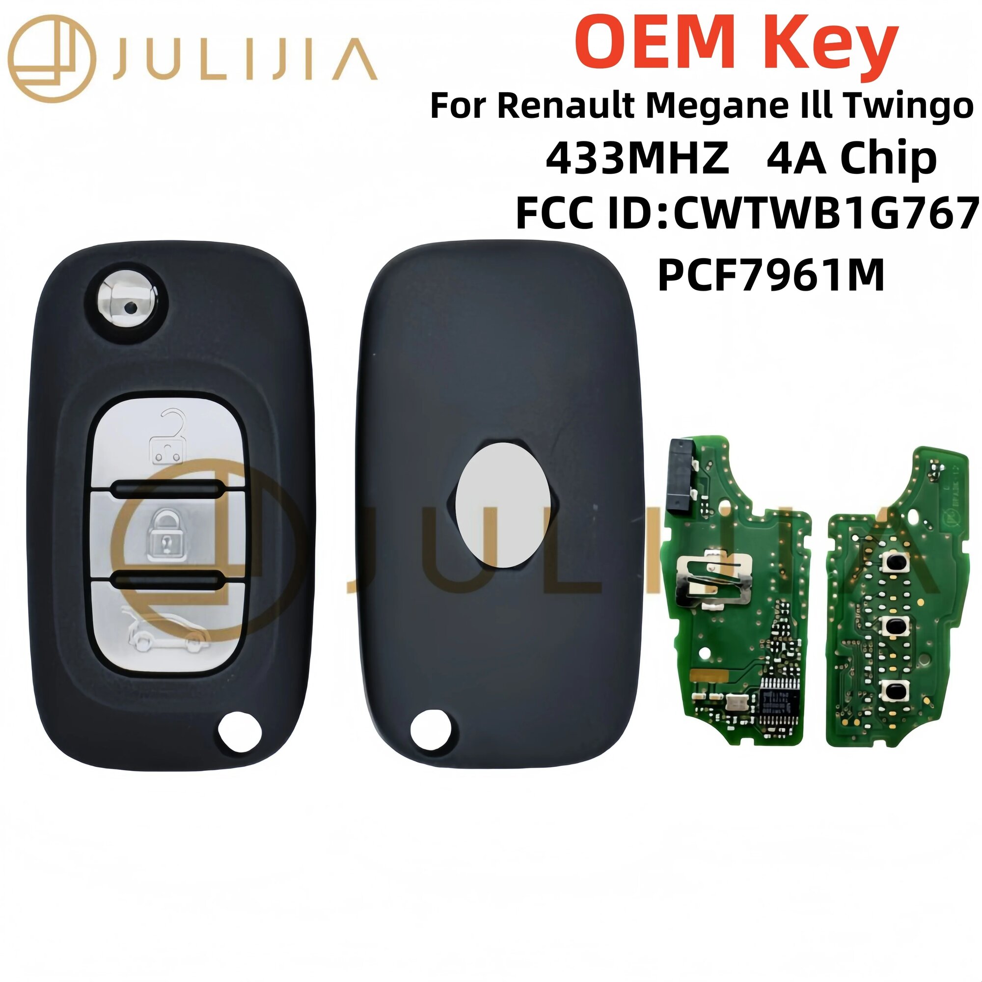 Оригинальный чип 4A PCF7961 для Renault Megane III Twingo Duster 2012-2016 гг, флип-пульт дистанционного управления, умный автомобильный брелок CWTWB1G767
