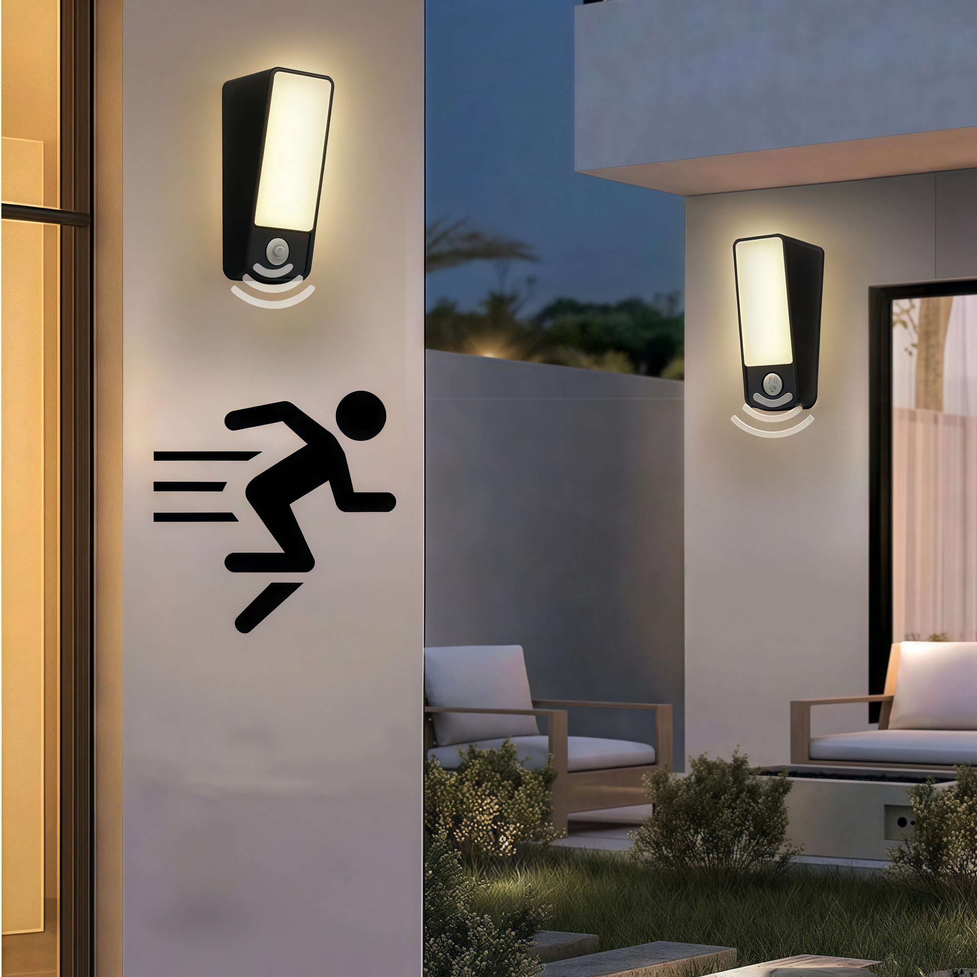 Наружный светильник, с датчиком движения, водонепроницаемый, для дома и улицы