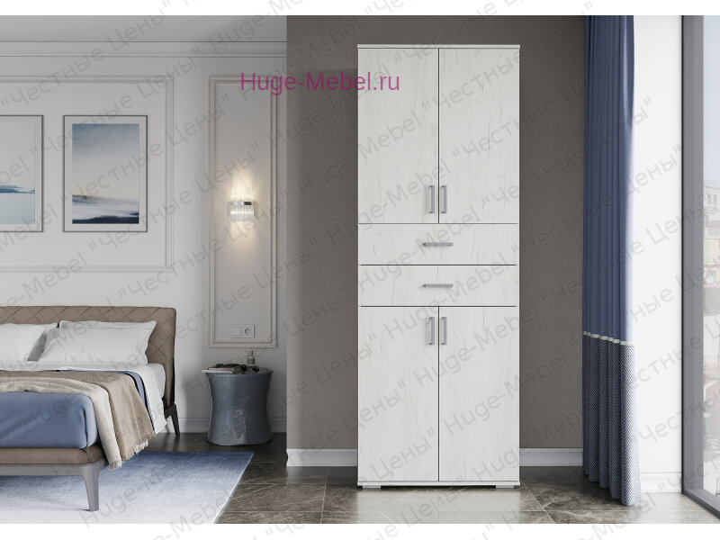 Шкаф "Нельсон-5" крафт белый Huge Mebel . Ширина 800 Высота 2200. Шкафы распашные