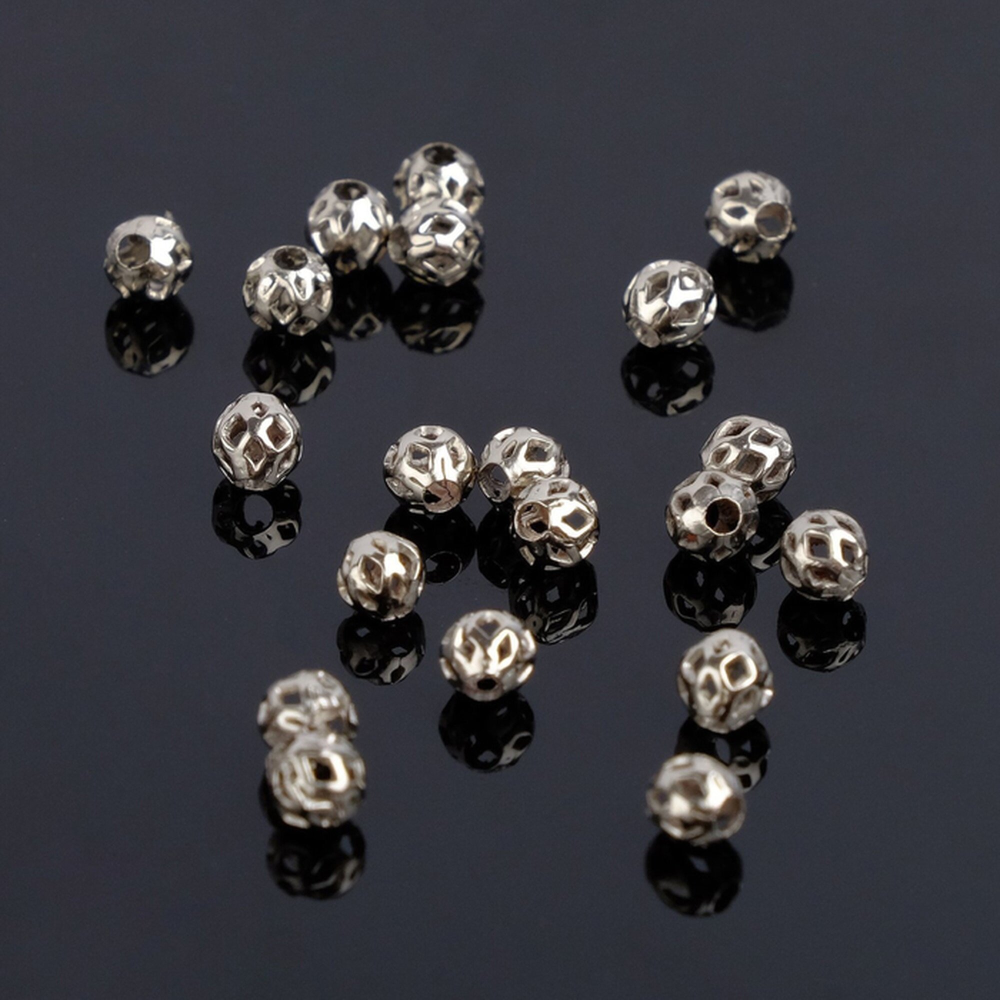 Кримп - зажимная бусина, СМ-393 (набор 20 шт.), 4 мм, цвет серебро