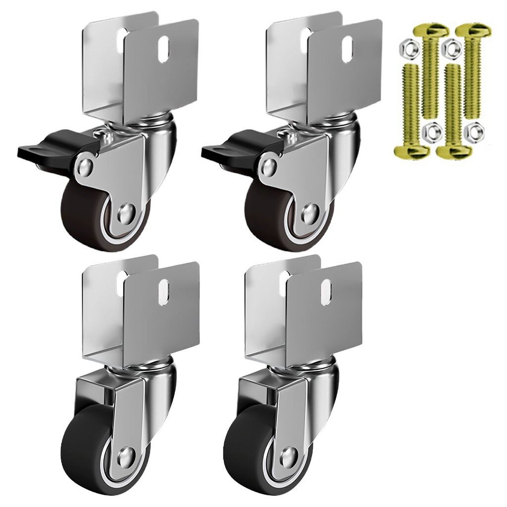 4pcs 360 Vivels Rubber Roller Trolley Wheel 1.25 -дюймовые универсальные ролики