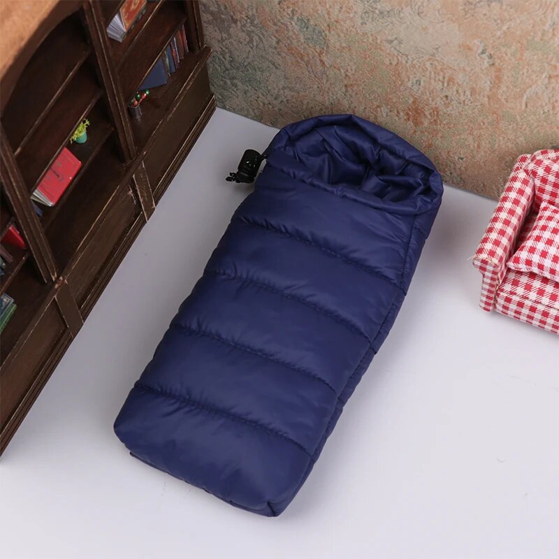 Кукольный спальный мешок из хлопка для кукол до 18 см Синий, Blue