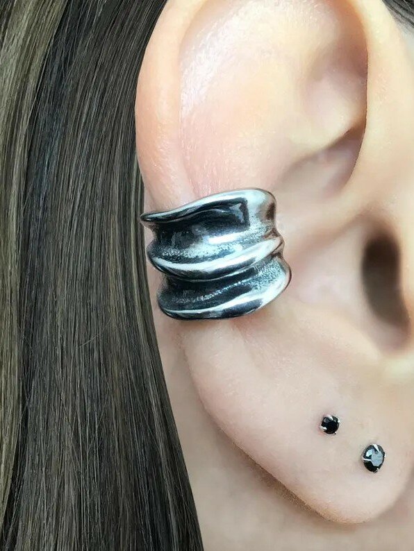 Моносерьга, славянский оберег, фианит, металл