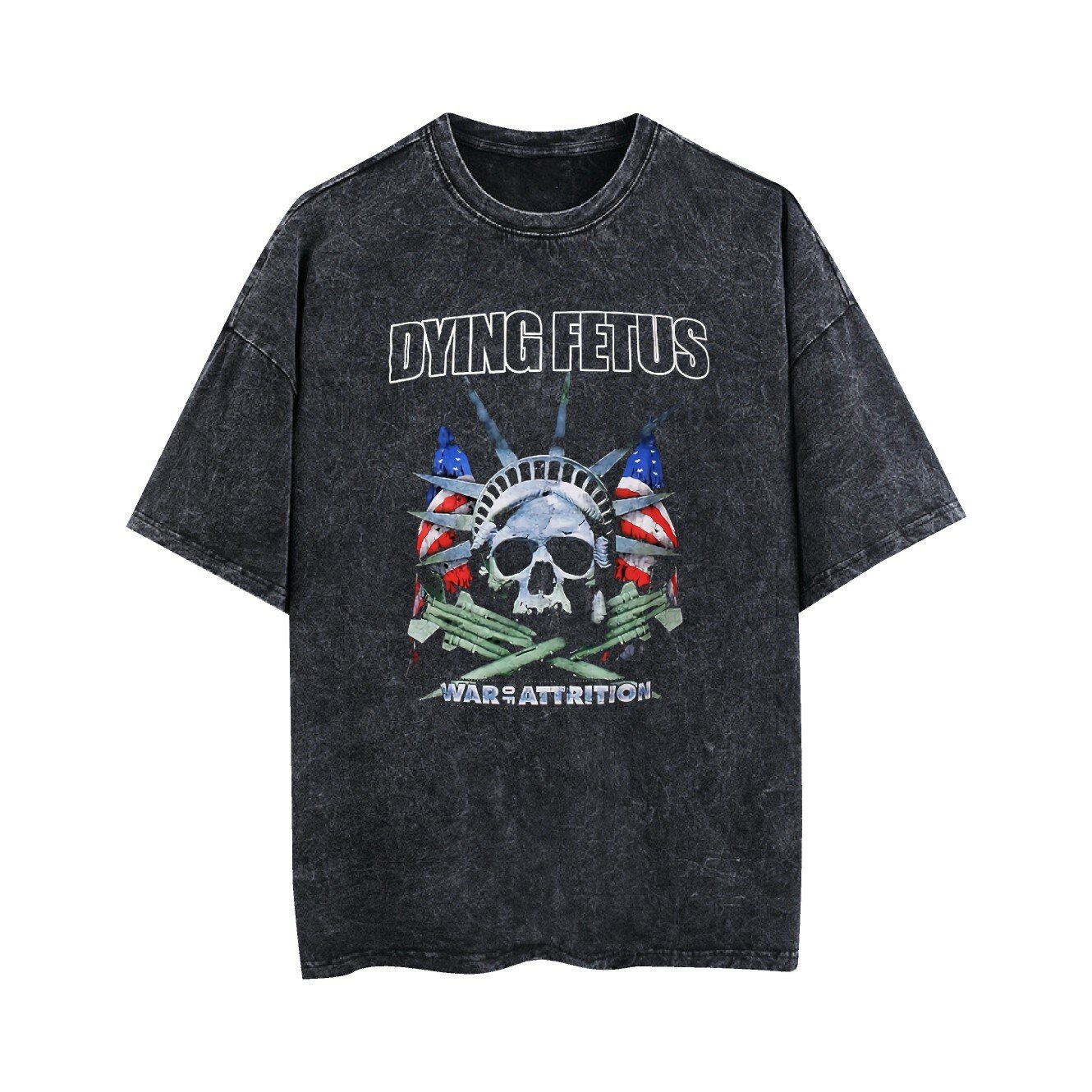 Ретро-футболка Dying Fetus Черный ретро-костюм с коротким рукавом