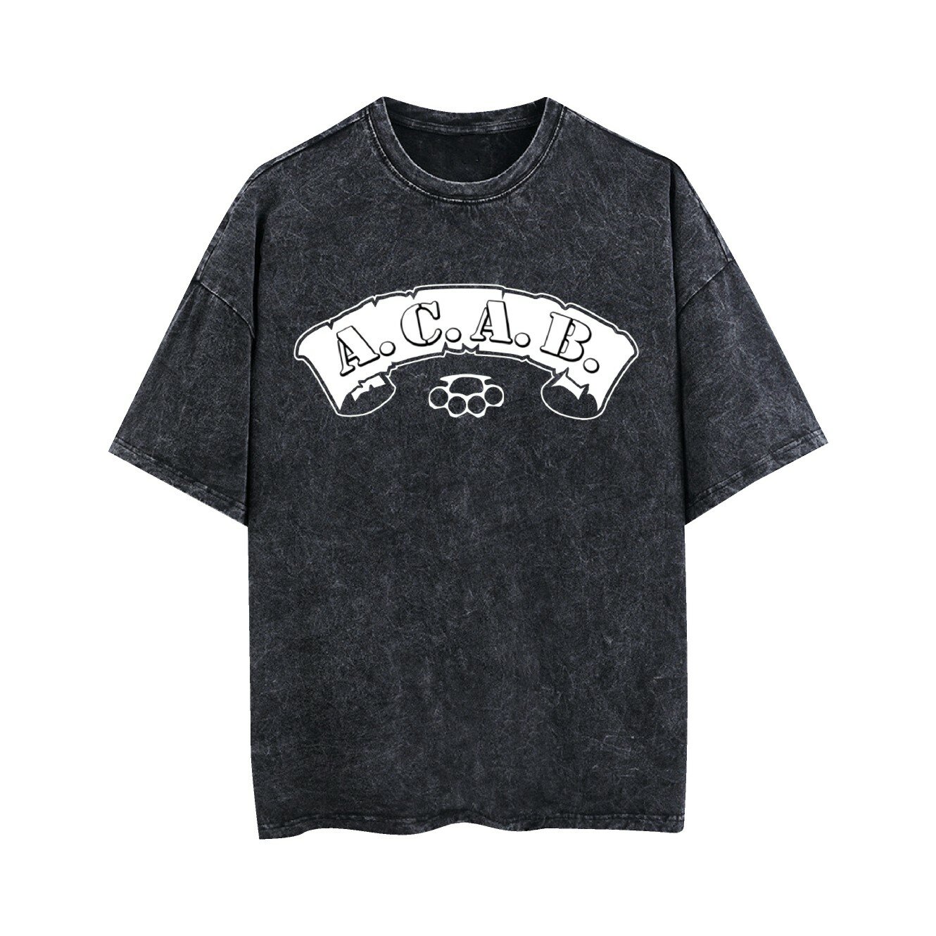 Футболка ACAB Черный ретро-костюм с коротким рукавом