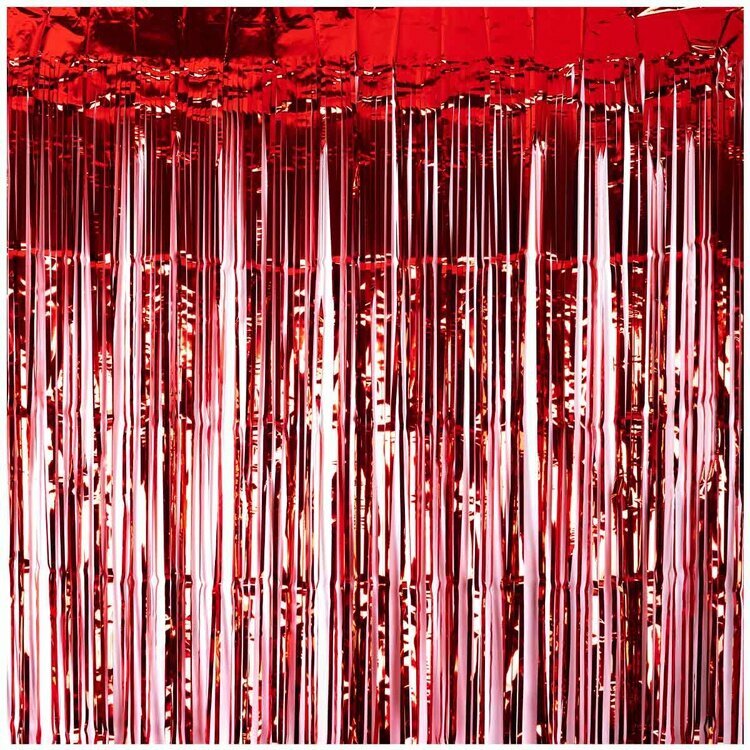 Занавес фольгированный, цвет: красный, размер: 100х200 см