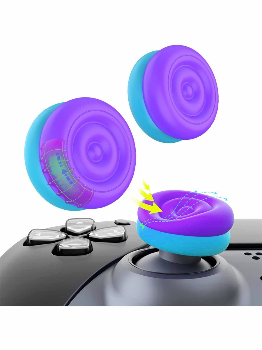 Мягкие Силиконовые накладки на кнопки геймпада антиусталость, для PS5/PS4, Xbox и Switch и Steam Deck (набор из 4 штук)