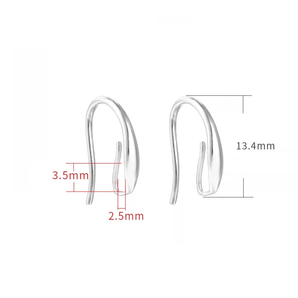 Сережки-клипсы из серебра 925, белые, 2 пары