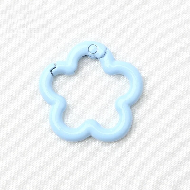 Металлические застежки-когти-лобстеры с цветочком 1 шт. Синий