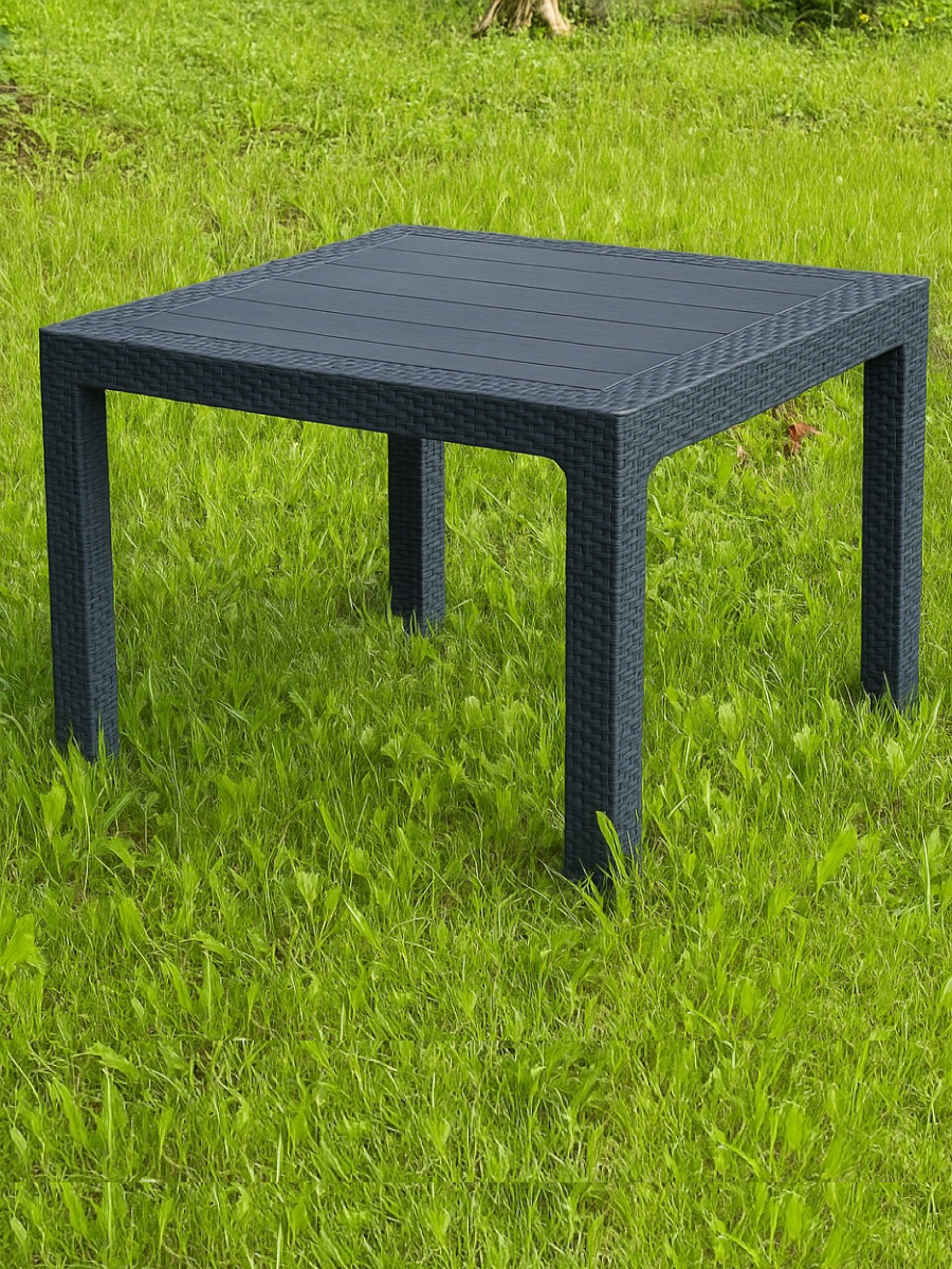 Садовый квадратный обеденный стол Royal Family JULY из пластика, графит