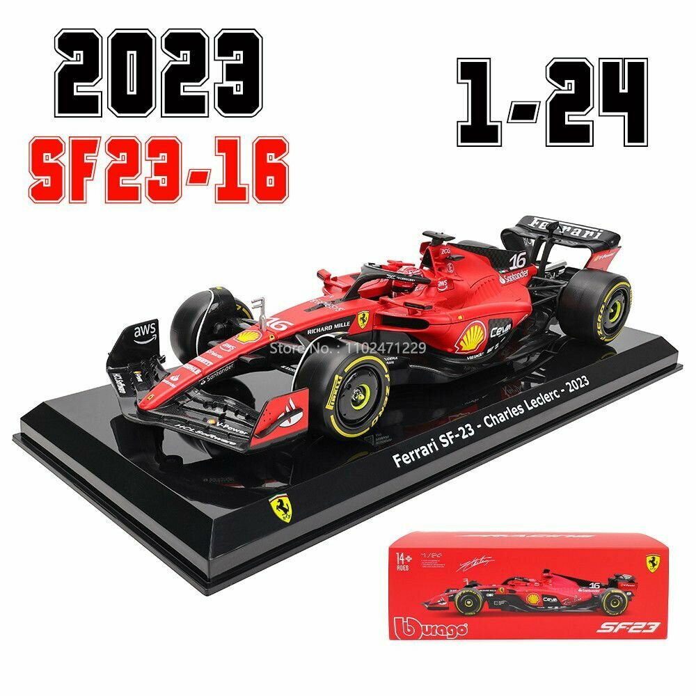 Bburago 1:24 F1 2023 Ferrari SF23 Red Bull RB18 RB19 Mercedes Benz W14 Формула 1 Моделирование Сплава Модели Автомобилей