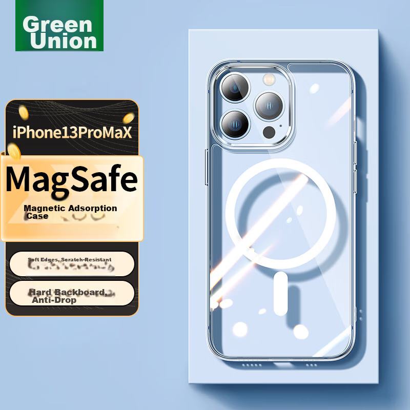 Lulian IPhone 13 Pro Max Case, Compatible with Apple 13 Pro Max, Magnetic MagSafe Wireless Charging, Shockproof, Wear-Resistant, Anti-Drop, Full Protection, Ultra-Thin, Transparent Cover