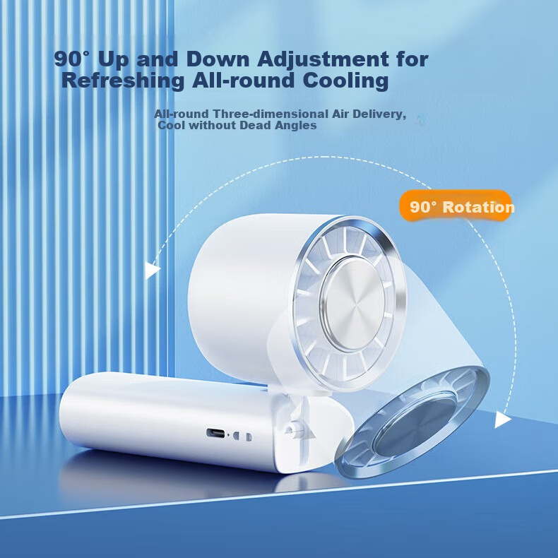 Topvork Portable Neck Hanging Mini Fan Cooling Air Conditioner USB Rechargeable Long Battery Life Small Desk Dorm Office Outdoor Mini Fan