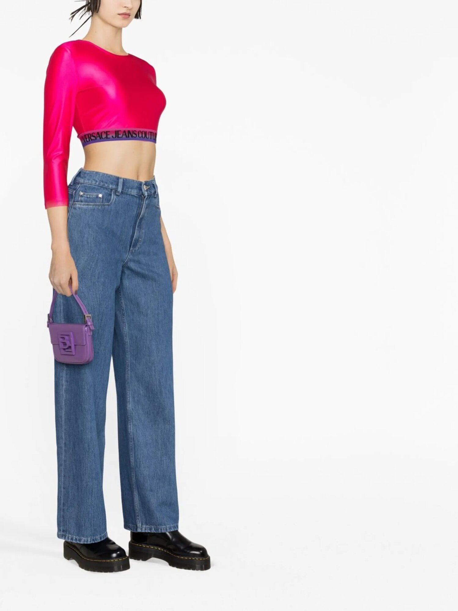 Футболка Versace Jeans Couture, размер 38 IT, темно-розовый — фото 1