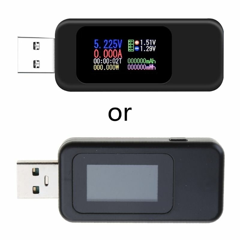 Цветной экран usb-тестера KWS-MX18 детектор зарядного устройства вольтметр амперметр-черный