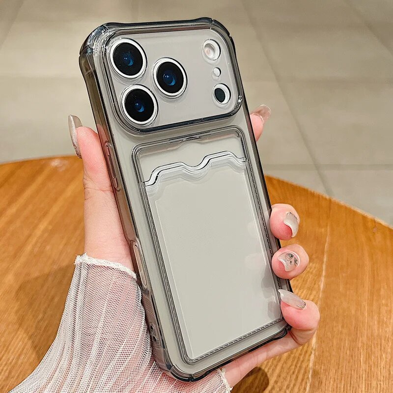 Карманный чехол для телефона с карманом для карточек для iPhone 17, Айфон 13 Про Макс, Серый, Gray