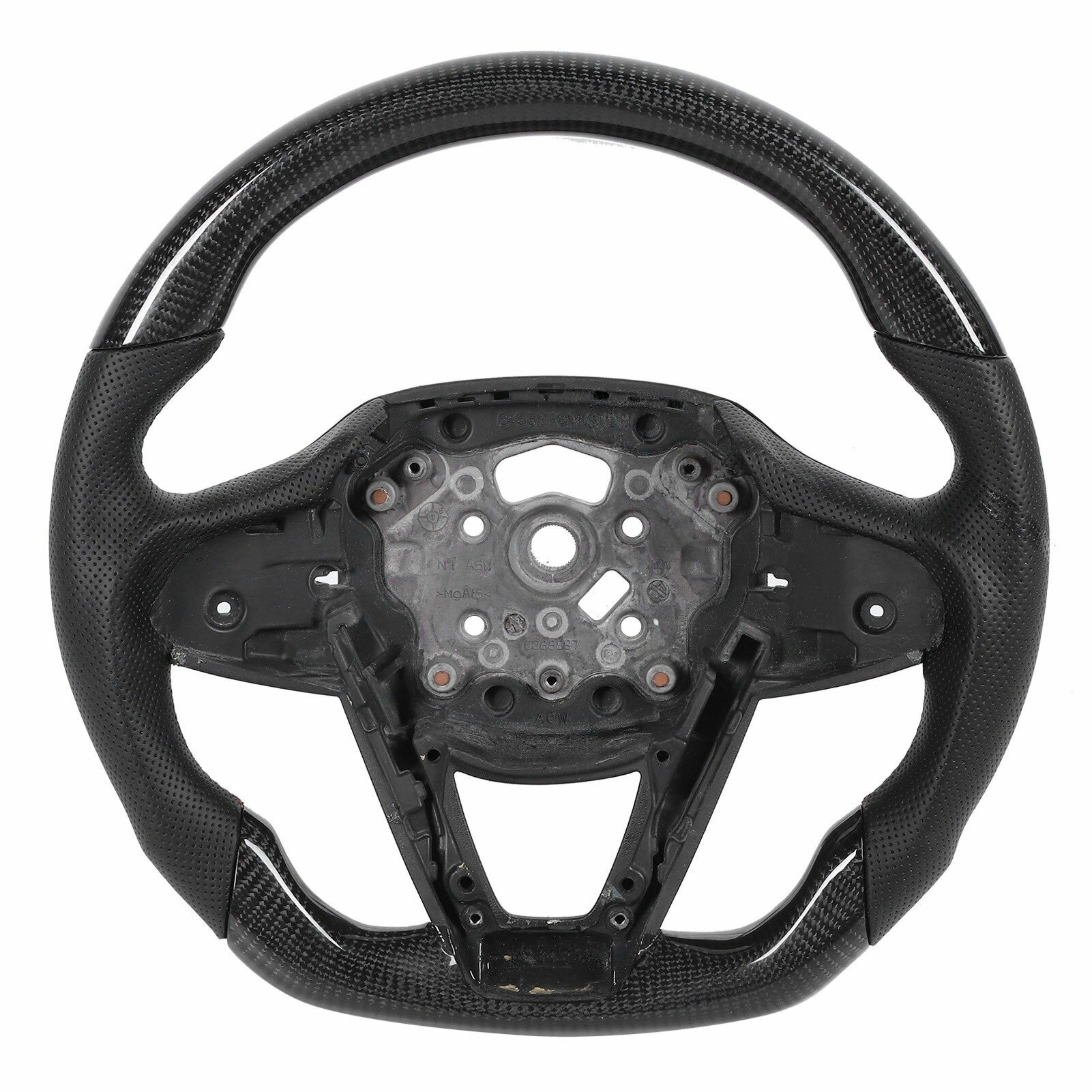 Карбоновое рулевое колесо с оранжевой строчкой для BMW G20/G30 2016-2020