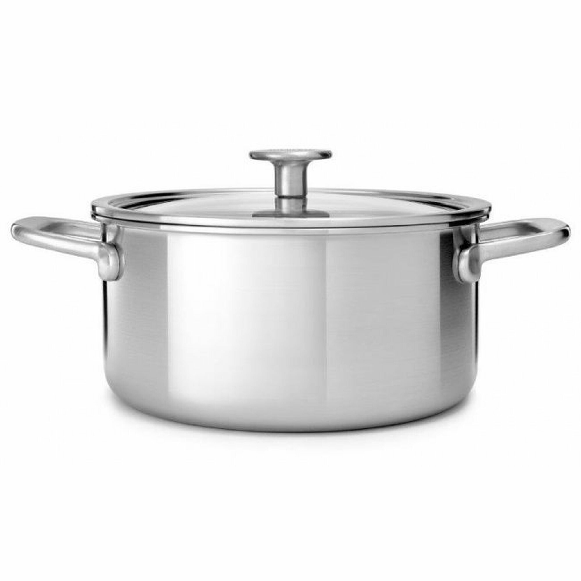 Кастрюля с крышкой KitchenAid - из нержавеющей стали, диаметр 20 см, 3,1 л, цвет серебристый матовый, CW-CC003259-001