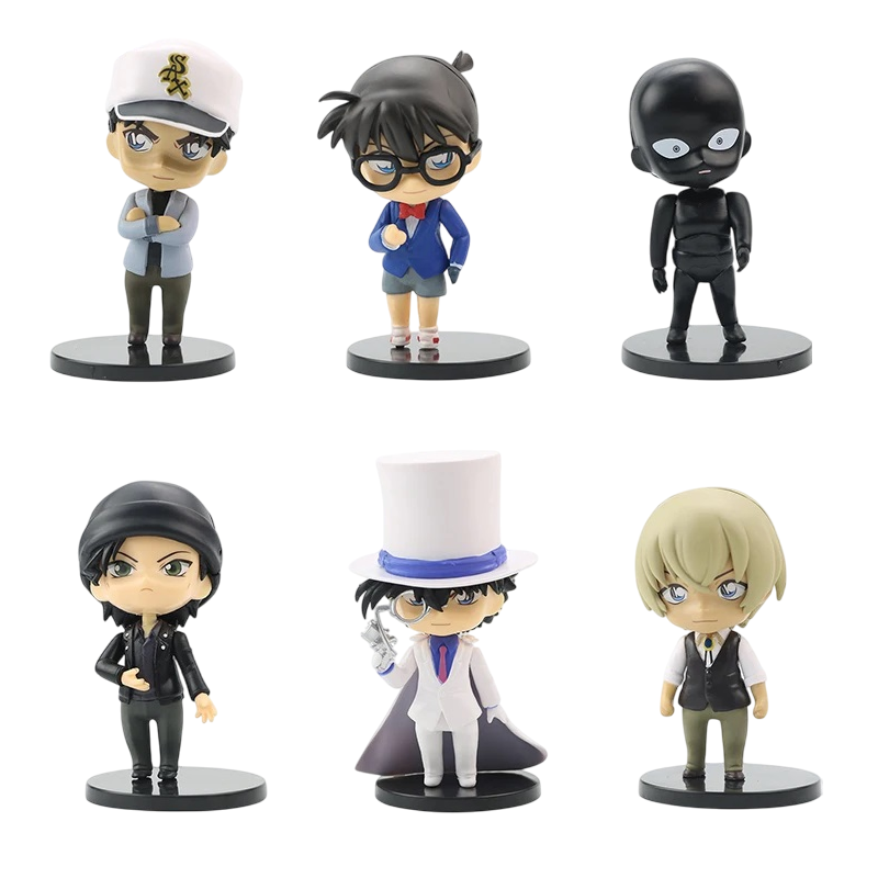 Набор фигурок Детектив Конан Кайто Куроба, Хэйджи Хаттори / Detective Conan 6шт (9-12см)