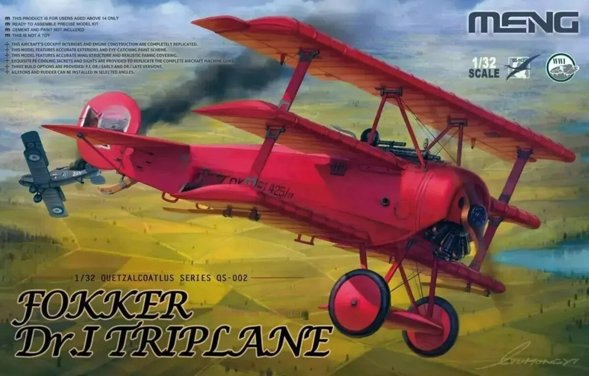 MODEL QS-002 1/32 Fokker Dr.I Triplane сборная модель самолета