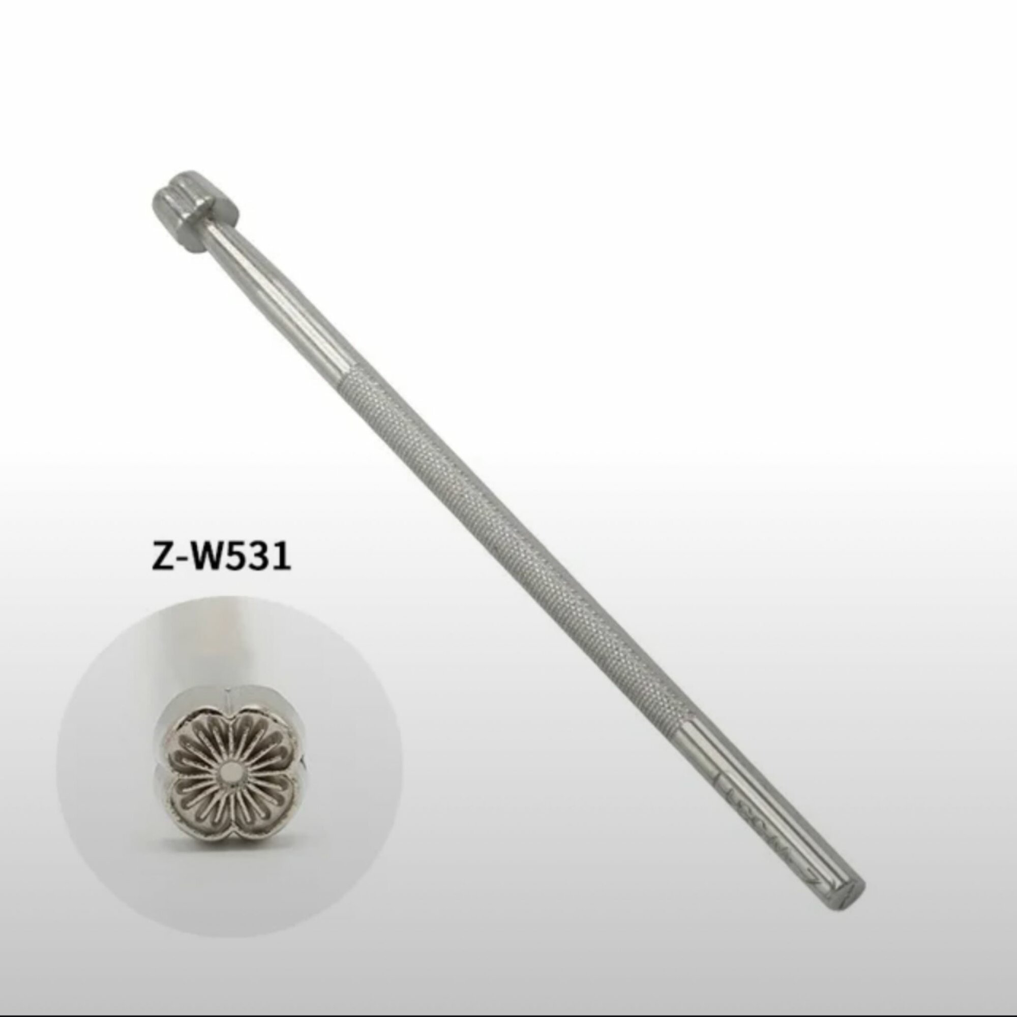 Штамп для тиснения кожи, клише, рифлёная ручка, длина 105 мм, 1 шт