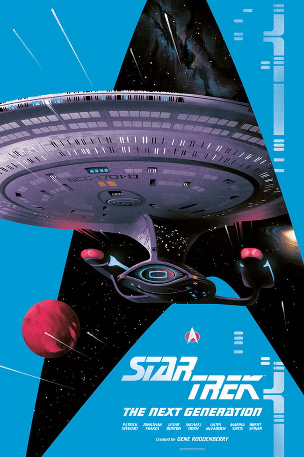 Плакат, постер **Звёздный путь: Следующее поколение, Star Trek: The Next Generation, 1987** на холсте, размер 42х60см