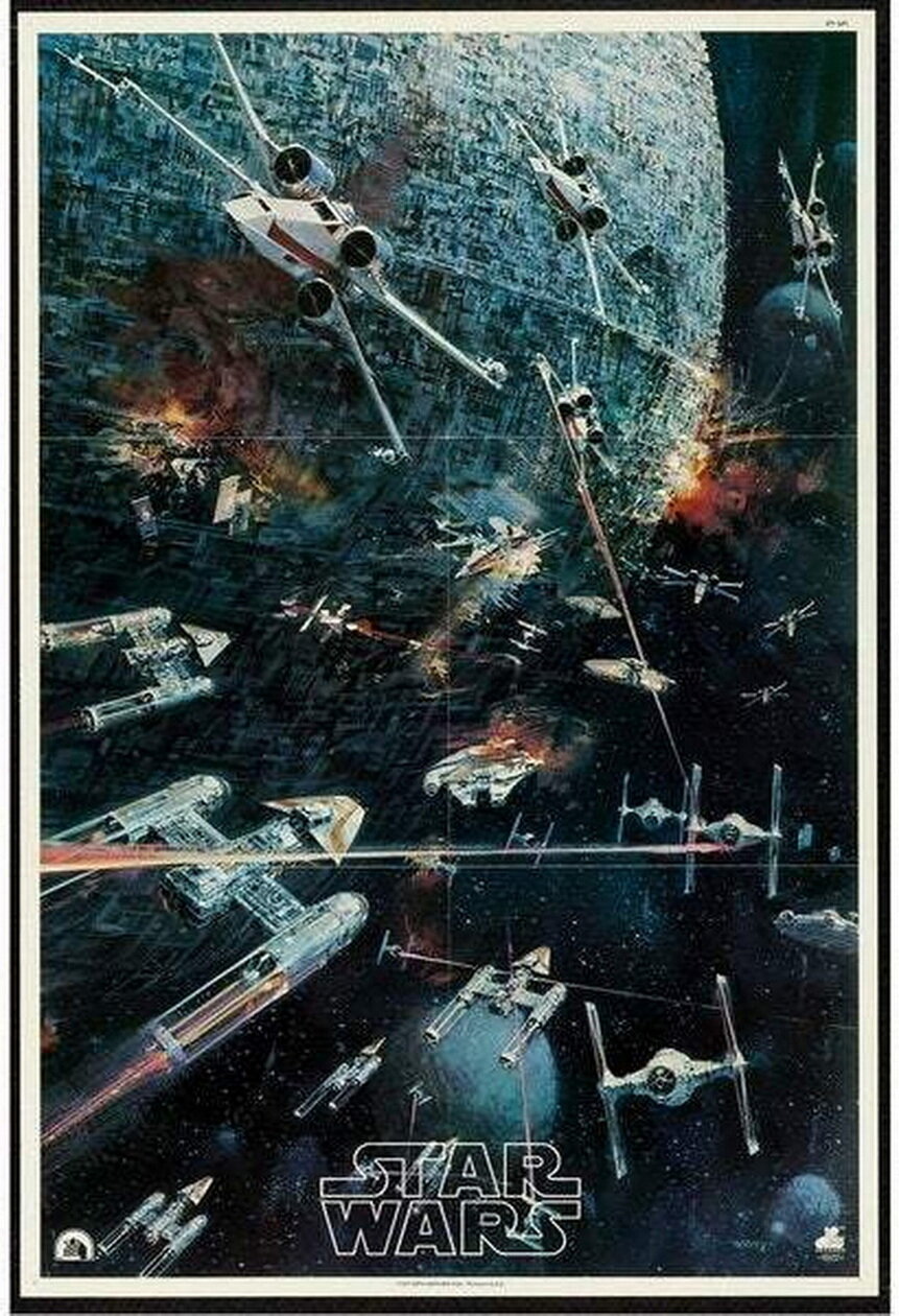 Плакат, постер Звездные войны: Новая надежда (Star Wars: A New Hope, 1977) на бумаге, размер 21х30см
