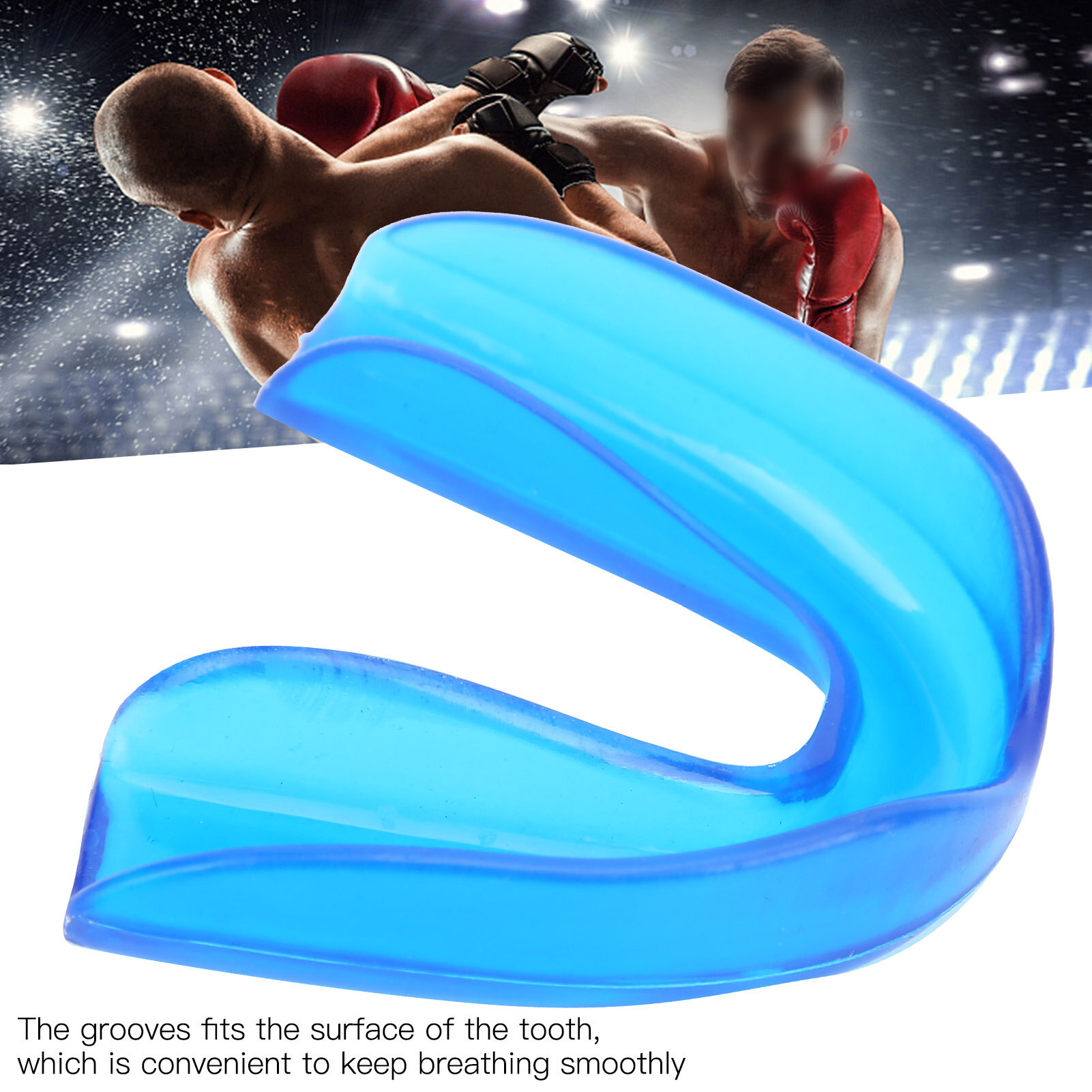 Спортивная спортивная капа, мягкая силиконовая защита зубов для бокса/баскетбола, синяя