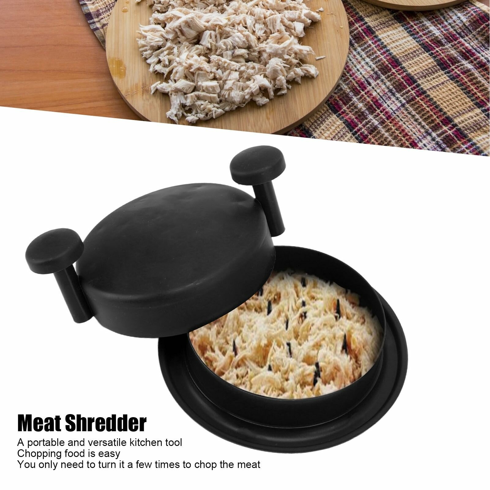 Измельчитель курицы, универсальный инструмент для измельчения мяса, овощей, тушеная свинина, говядина, курица, черный