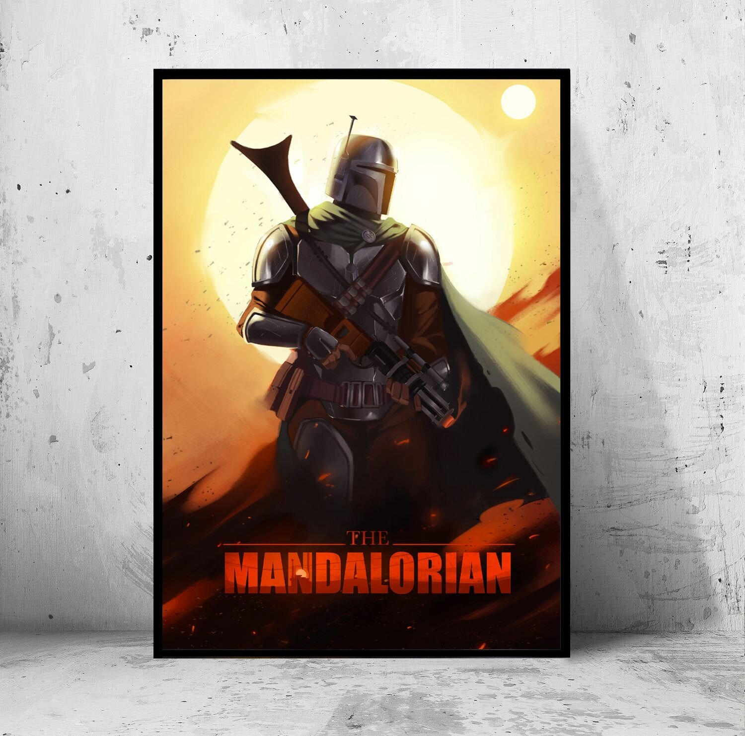 Плакат, постер the Mandalorian (Мандалорец, Звездные Войны, Star Wars) на холсте, размер 42х60см