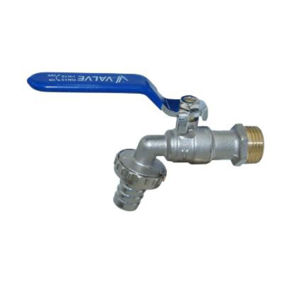 Кран шаровой 3/4" ручка со штуцером эконом TIM V03FM-3