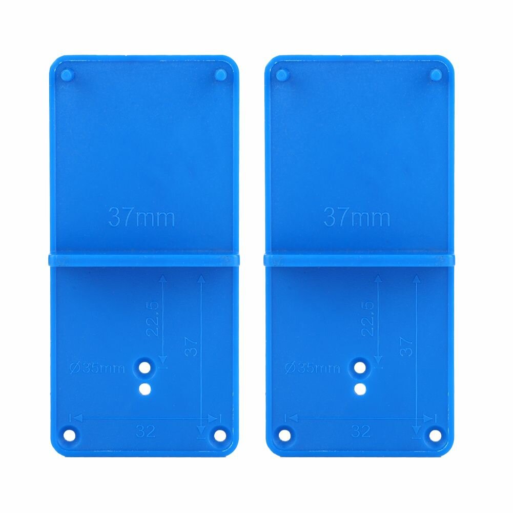 Шаблон для сверления отверстий под петли, 2 шт, синий, пластиковый