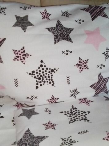 Пододеяльник 1.5 сп фланель Большие розовые звезды 150*220