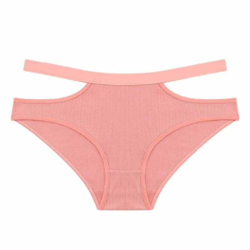 Женское нижнее белье, двойной пояс, трусы с низкой талией-розовый-S