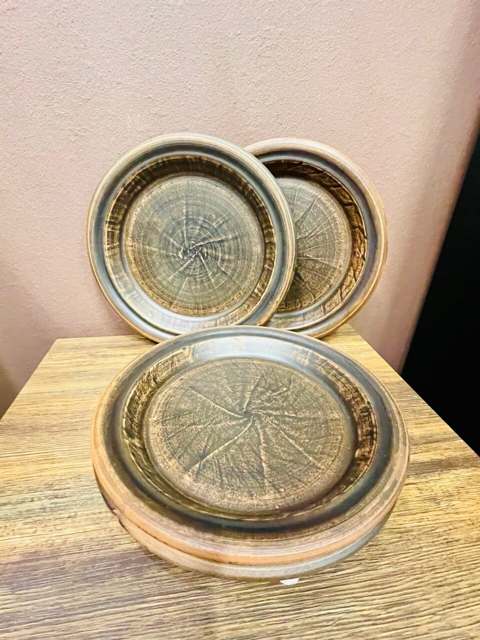 Тарелка для пасты (гладкая, красная глина, 19,5 см)